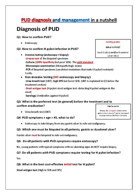 Pud Diagnosis And Treatment In A Nutshell In A Nutshell Diagnosis Of Pud Q1 How To Confirm