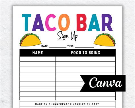 Nacho Sign Up Sheet
