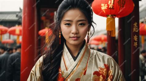 Bella Mujer Japonesa De Edad Avanzada Caminando Por El Pueblo Típico