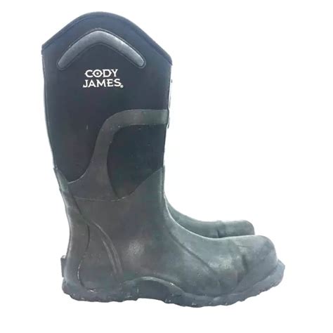 Cody James Astm Steel Toe Mens 8d Rubber Boots Pull On Tall Rain Mud