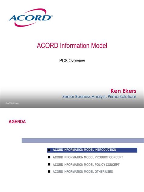Acord Information Model Training Pdf