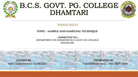 Analytical Chemistry Sampling And Its Techniques Pptx