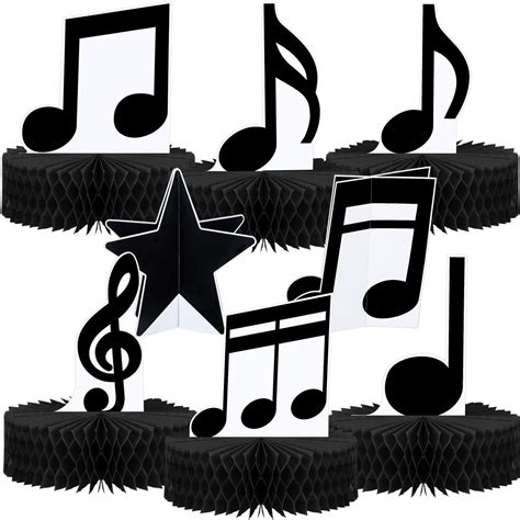 Sureio 8 Pack Music Notes Honeycomb Centerpieces Musical Party