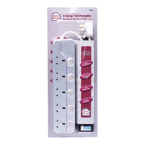 Homeproud Socket Outlet Extension Cord 5 Way Hp55 Ntuc Fairprice