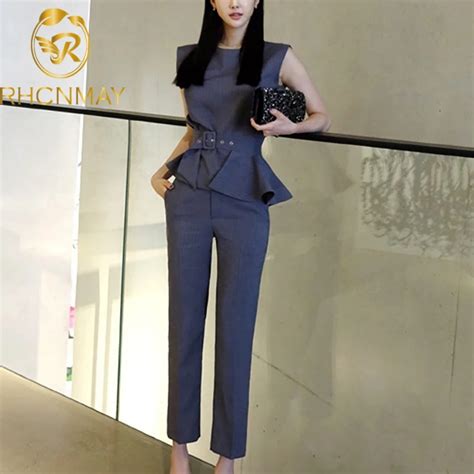 Fashion Designer Pants Suit Set Womens Elegant Solid Black Velvet