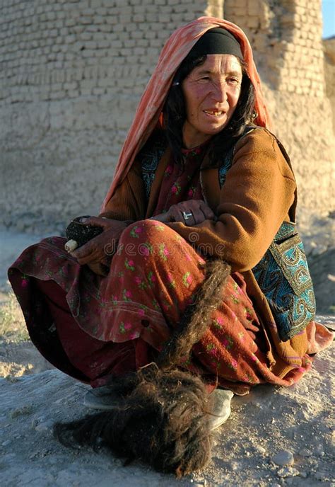Portrait Of An Afghan Woman With Traditional Facial Tattoos In