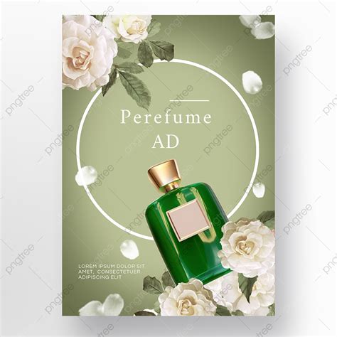 Gambar Template Promosi Poster Parfum Tekstur Premium Segar Hijau