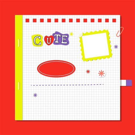 Premium Vector Cute Paper Note With Stationery Element Background
