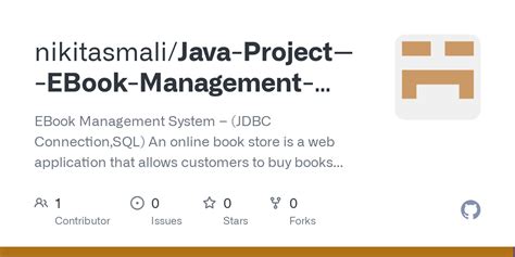 Github Nikitasmalijava Project Ebook Management System Ebook Management System Jdbc