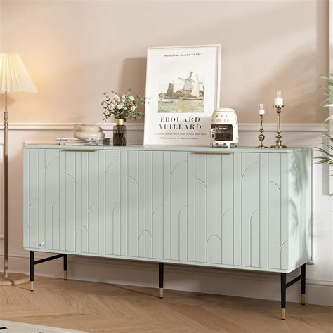 Miuon Sideboard Buffet Cabinet Modern Accent With 4 Door