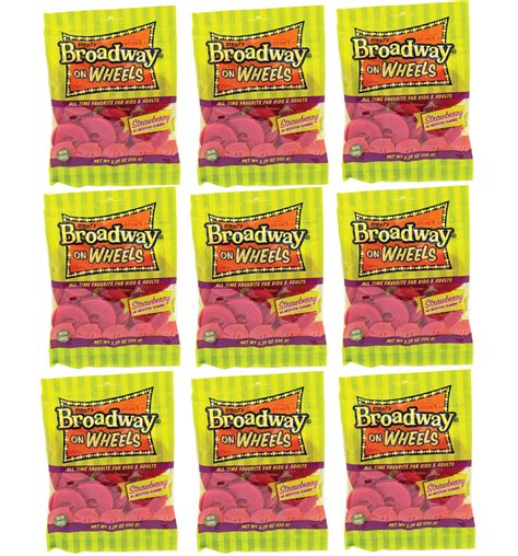 Broadway Strawberry Wheels Pack Of 9 529 Oz Bag Juicy And Twisted