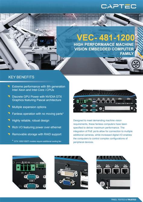Vec 481 1200 Machine Vision Embedded Computer Captec