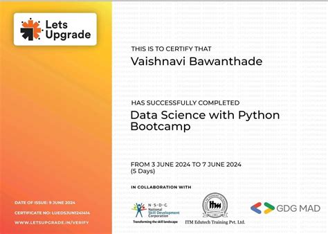 Vaishnavi Bawanthade On Linkedin Datascience Python Letsupgrade