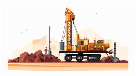 Ilustración De Perforador Vectorial Plano En Fondo Blanco Vector