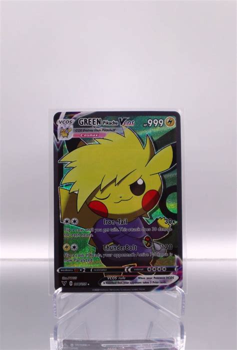 2024 En Green Pikachu Vcos Pokemon Pikachu Cosplay Raw Tcg Titans