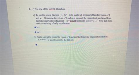 Solved 6 12 Use Of The Polyfit Function A To Use The