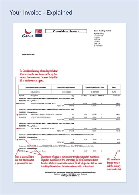 Your Invoice Explained Abs Global Uk