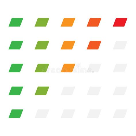 5 Step Simple Progress Level Indicator With Color Code Progression