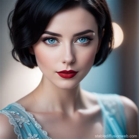 Young Actress With Black Hair And Blue Eyes Rare Photos