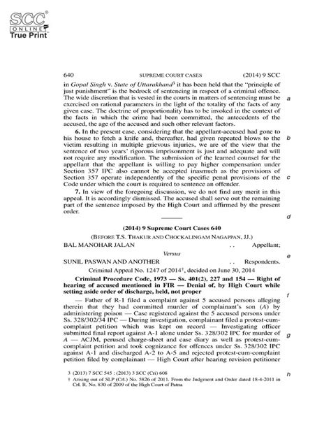 Bal Manohar Jalan V Sunil Paswan 2014 9 Scc 640 Pdf Supreme