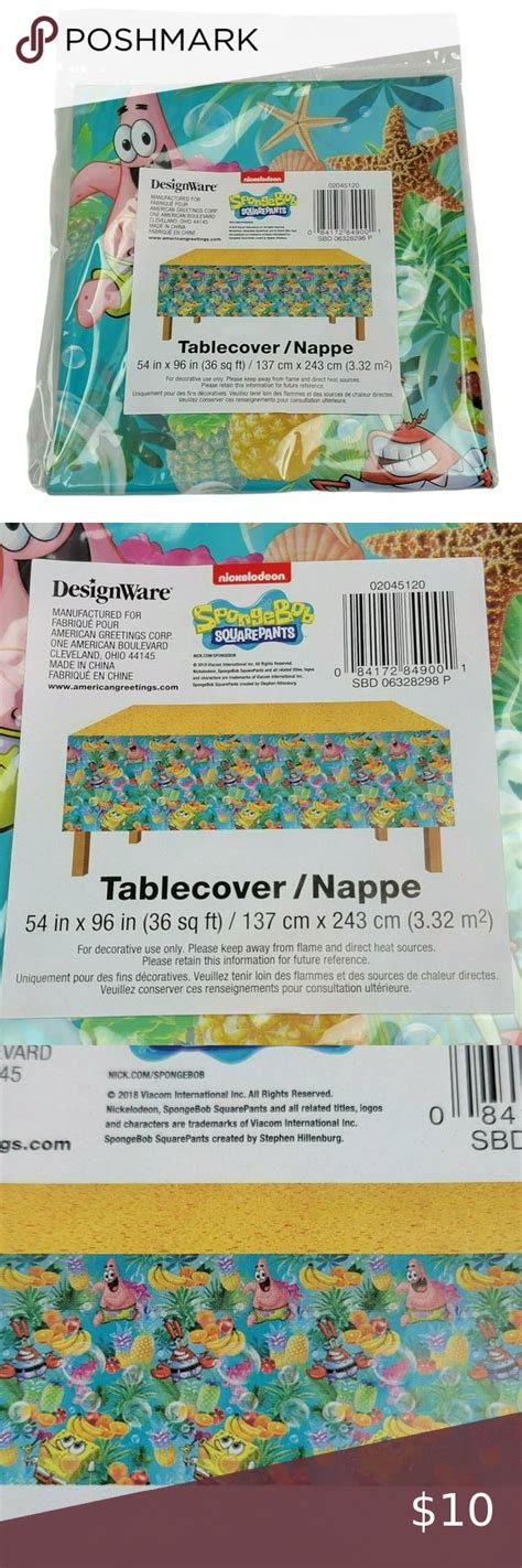 Copy Spongebob Squarepants Tablecover Tablecloth 54x96 Birthday Party