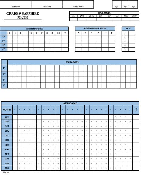 Classcard Subject Pdf