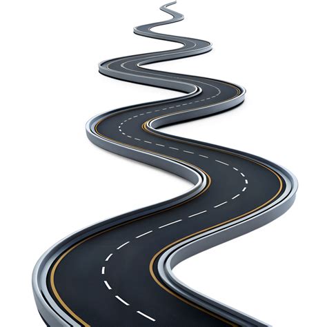 Winding Road On A White Background 50698933 Png