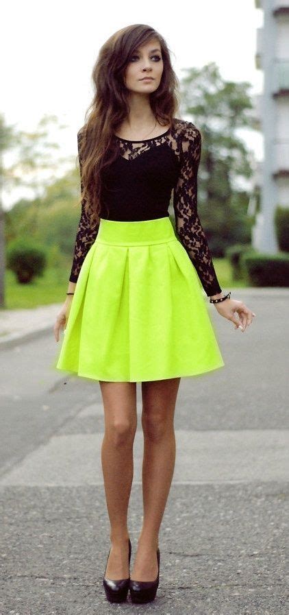Neon Black Lace Evas Glam Fashion Style Cute Dresses Womens