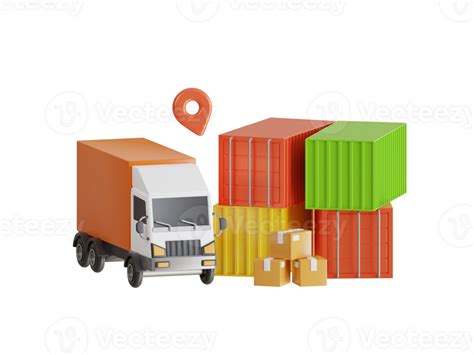 3d Illustration Of Shipping Cargo Container Cargo Shipment Delivery