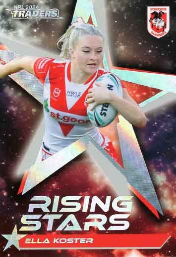 2024 Nrl Traders Rising Stars Parallel Album Card Rsa22 Ella Koster