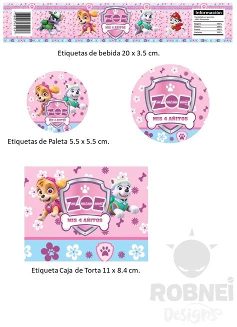 Descargar Archivo Imprimible De Etiquetas Paw Patrol Girl