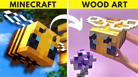 Making Minecraft Bee From Wood Cubes How To Make Diy Asmr Youtube