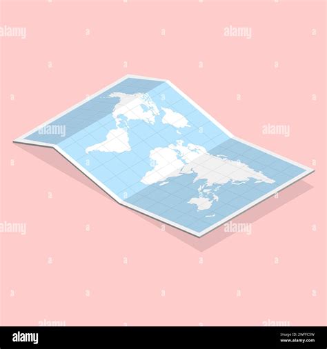 3d Isometric Flat Vector Concept Of Paper Map Stock Vector Image And Art Alamy