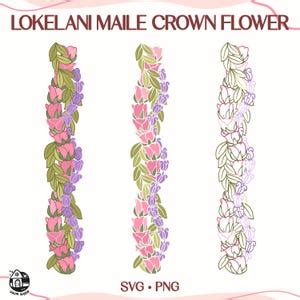 Lokelani Maile Crown Flower Lei Svg Vertical Lei Digital Download Etsy
