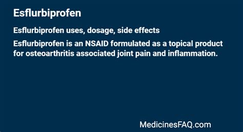 Esflurbiprofen Uses Dosage Side Effects Food Interaction And Faq