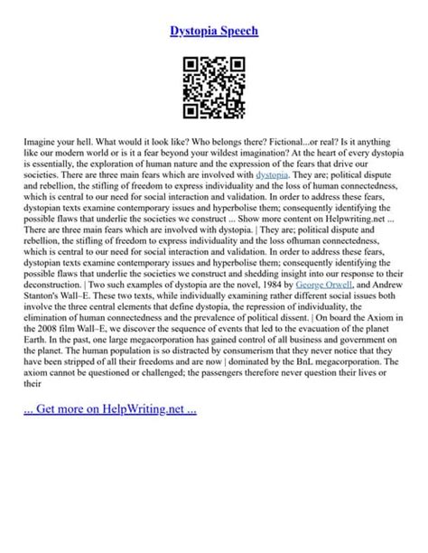 Dystopia Speech Pdf Dystopia Speech Pdf