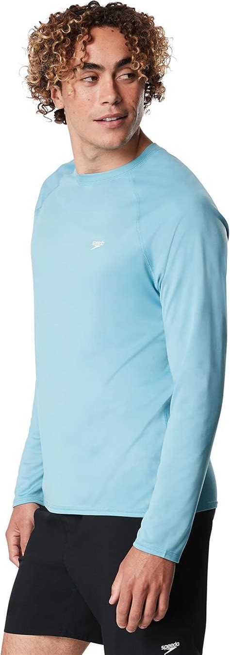 Speedo Mens Uv Swim Shirt Easy Long Sleeve Regular Fitdelphinium Blue