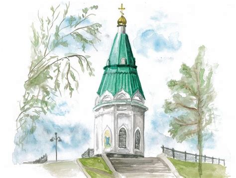 Детские рисунки с городом Красноярск. Картинки для срисовки.