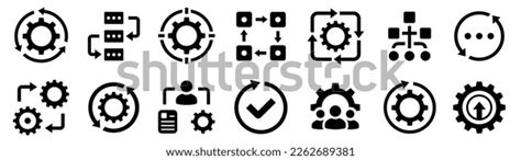 Workflow Icon Set Business Process Icon Stock Vector Royalty Free Shutterstock