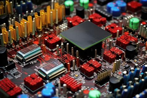 Circuit Board An Array Of Capacitors Resistors And Electronic Components Premium Ai Generated