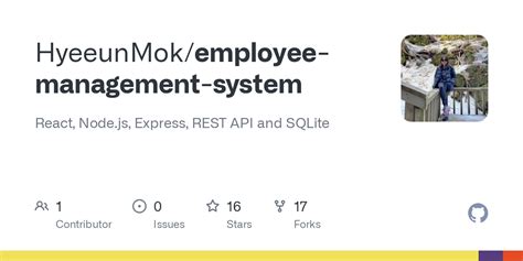 GitHub HyeeunMok Employee Management System React Node Js Express REST API And SQLite