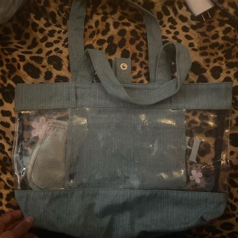 Denim Clear Hello Kitty Tote💙 2006 Hello Kitty Depop