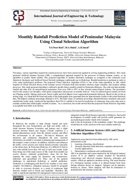 pdf monthly rainfall prediction model of peninsular malaysia using