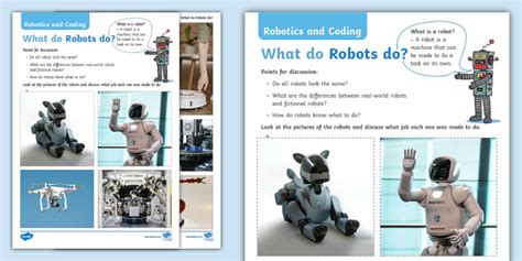 Grade Robotics And Coding Worksheet What Do Robots Do