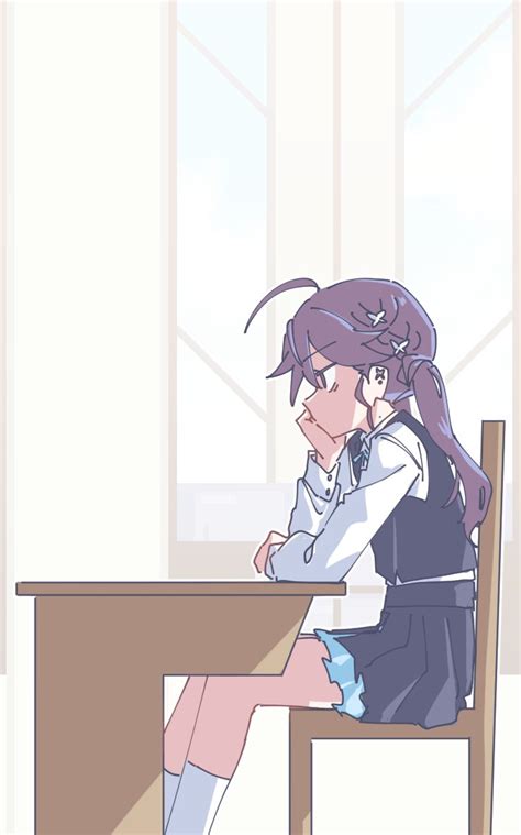 Seal Kaya Rinha Gakuen Idolmaster Idolmaster Commentary Request Girl Ahoge Arm Rest