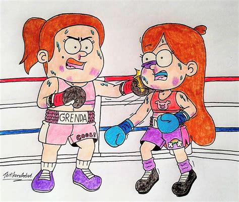 Boxing Match Mabel Pines Vs Grenda Grendinator By Thitikornartist On