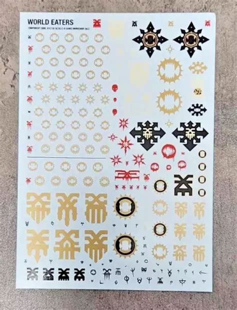 Warhammer 40k World Eaters Transfer Sheet Decals Chaos 900