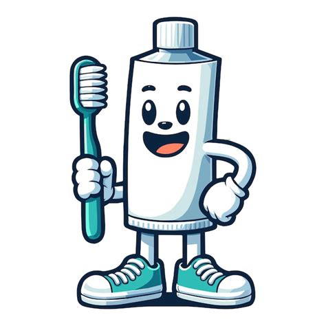 Premium Vector Animated Toothpaste Character With Toothbrush Illustration