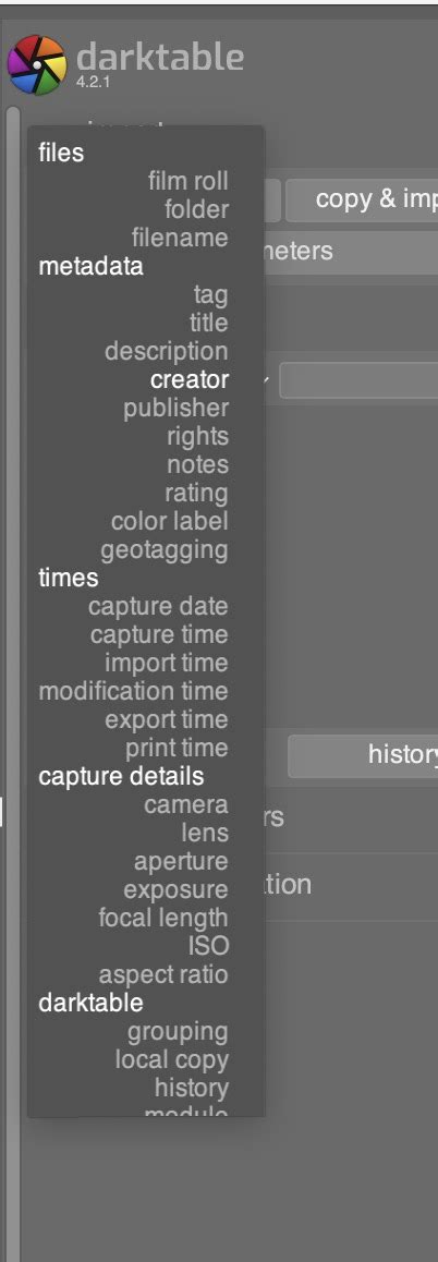 Contex Menu Items Are Not Correctly Displayed Darktable Discuss