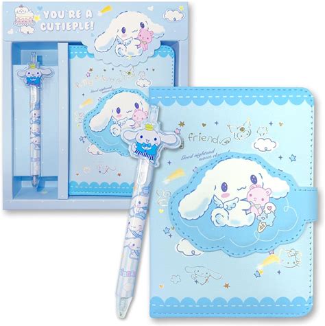 Jachneon Cinnamoroll Notebook With Pen Cinnamoroll Diary For Girls Kawaii Cinnamoroll School